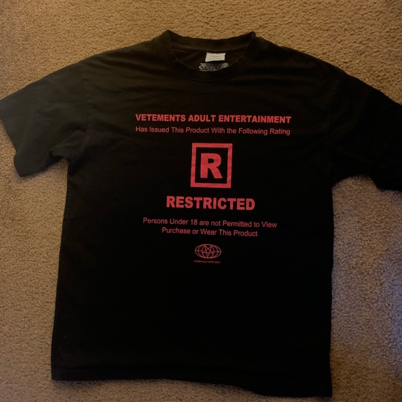 Vetements | Shirts | Vetements Rated R Restricted T Shirt Limited ...